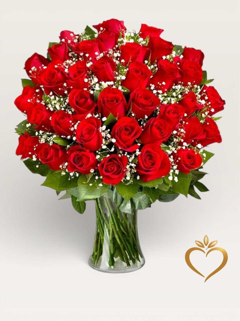 Red Rose Centerpiece - Premium Roses in Decorative Vase Nashville Area ...