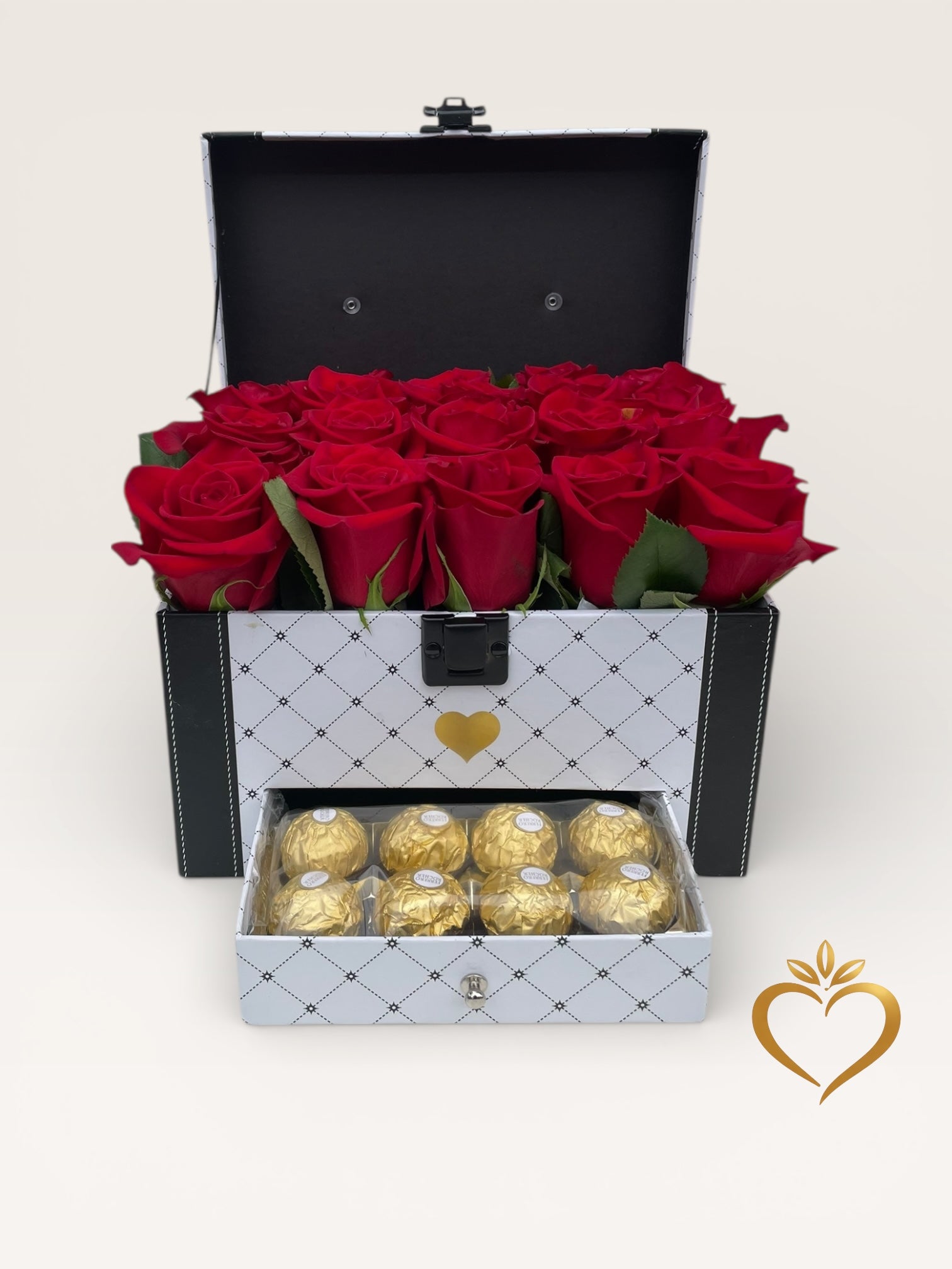 Royal Red Roses & Ferrero Drawer Box – Fancy Flower